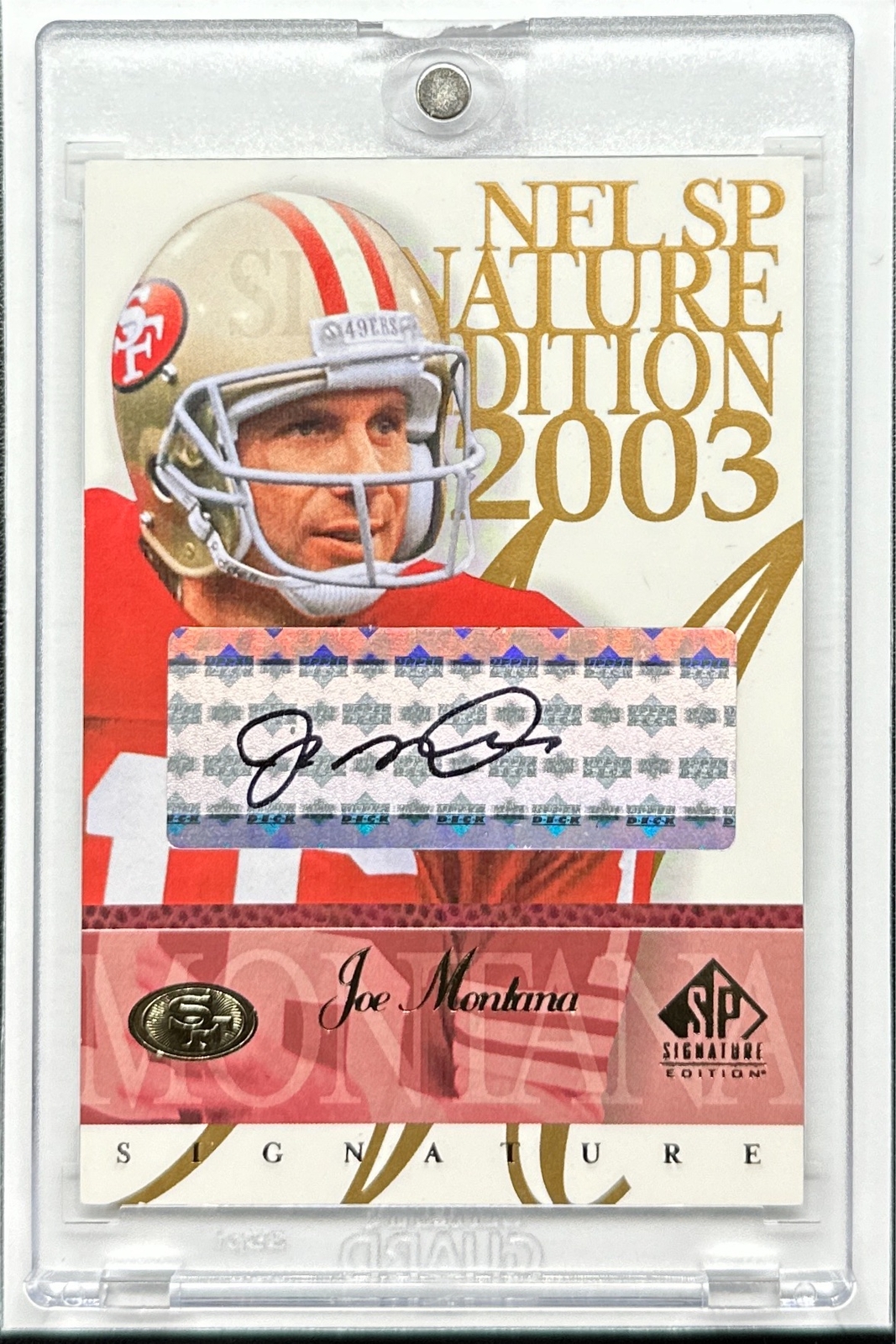 2003 SP Signature Edition Joe Montana Signatures Black Ink Auto #JM ...