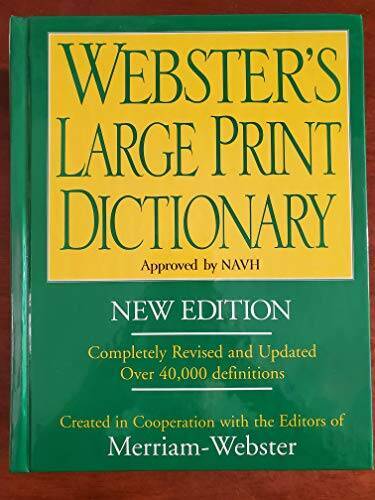 Webster's Large Print Dictionary - New Edition - Hardcover - VERY GOOD ...