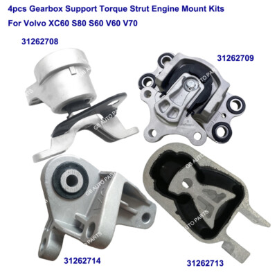 4pcs Engine Motor Mount Transmission Mount Kits For Volvo XC60 S80 S60 ...