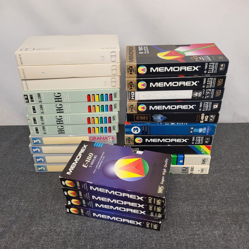 25x Used VHS Blank Video Cassette Tapes Pre Recorded Bundle Job Lot ...