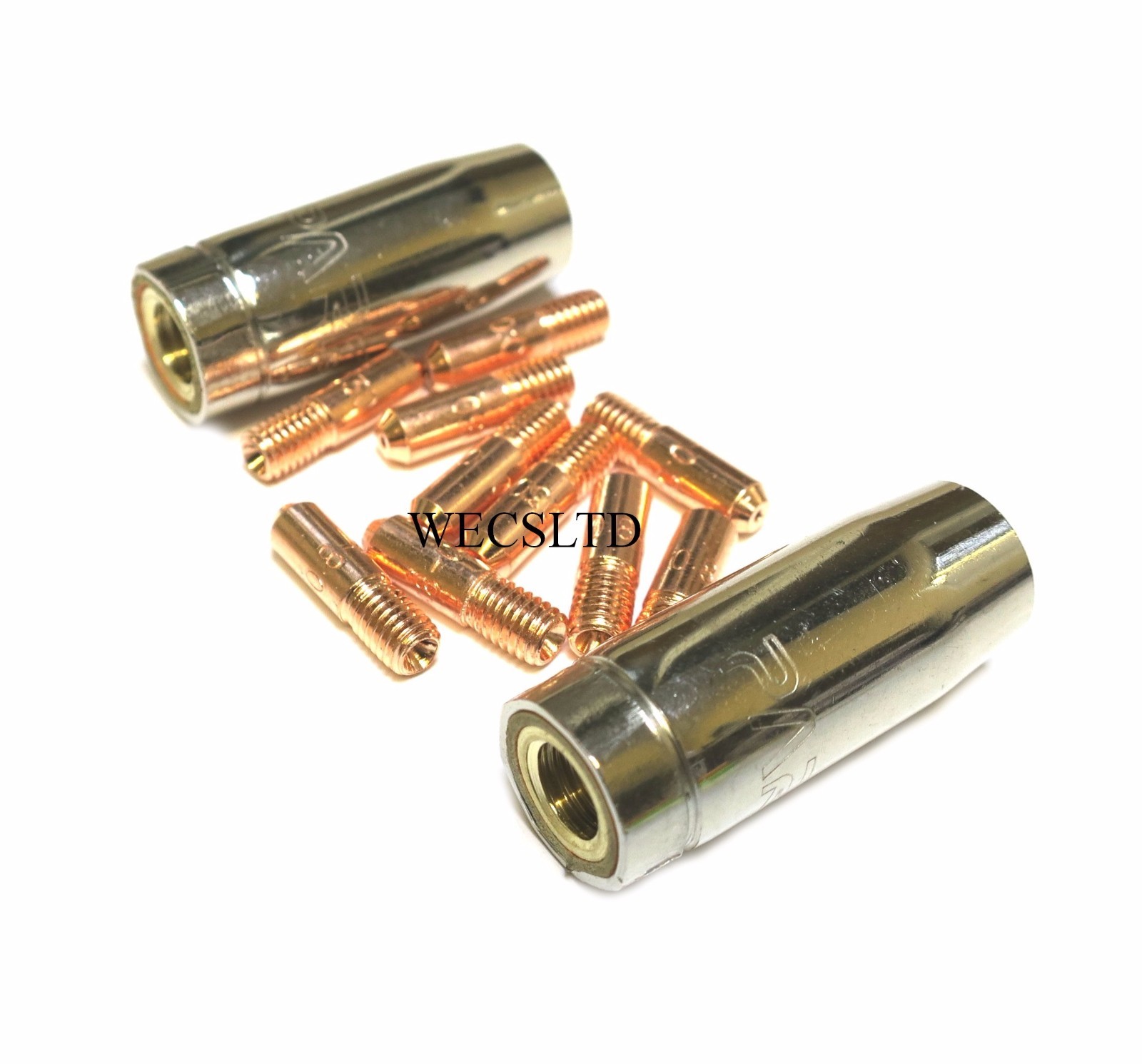 Clarke hobby mig conical gas shroud nozzle screw on x 2 and 10 tips ...