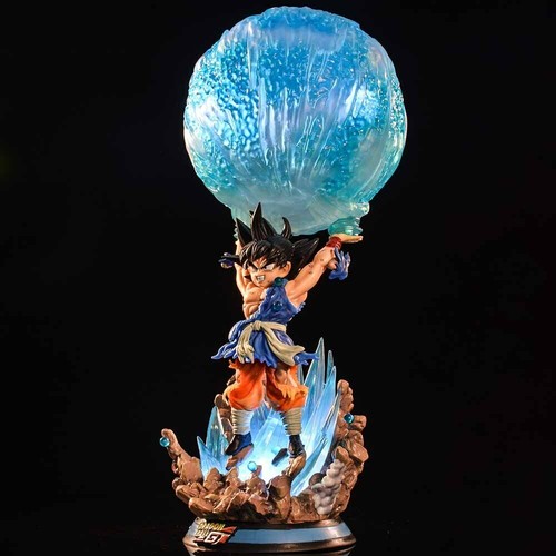 Dragon Ball Gt Son Goku Spirit Bomb Super Saiyan Statue Figure Lights ...