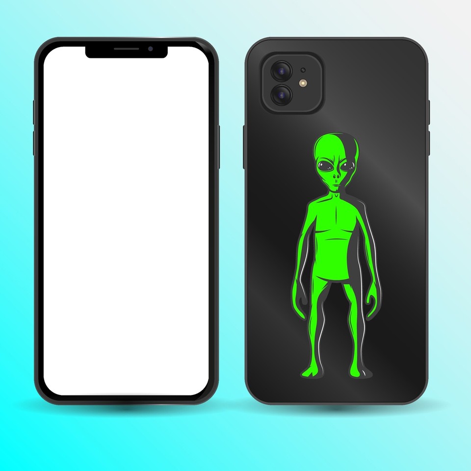 ALIEN Full Body Sticker Decal UFO Space Extra Terrestrial Head Vinyl ...