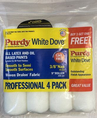 Purdy White Dove 9” X 3/8” 4PK - Woven Dralon Fabric Lint Free ...