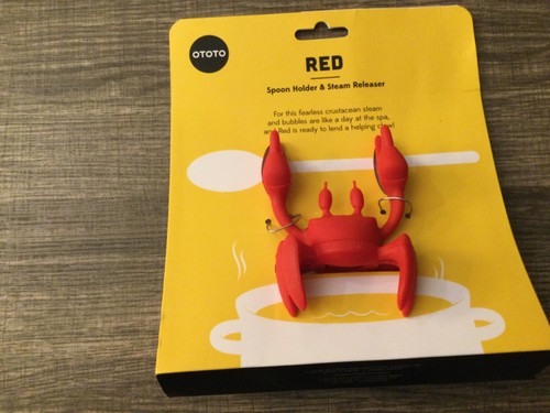 OTOTO Red Crab Silicone Spoon Rest for Stove Top Steam Releaser BPA ...