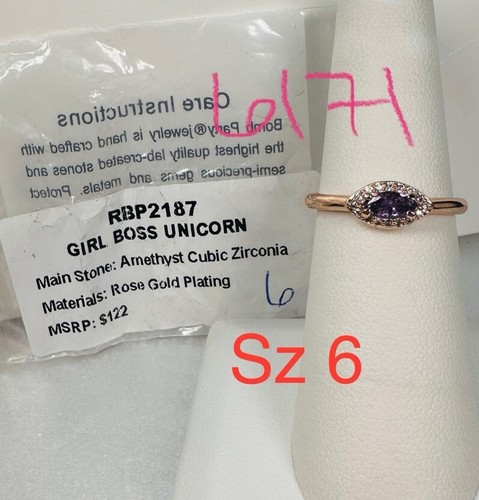 Bomb Party Sz6 Revealed BP Ring RBP2187 Girl Boss Unicorn Amethyst CZ R ...