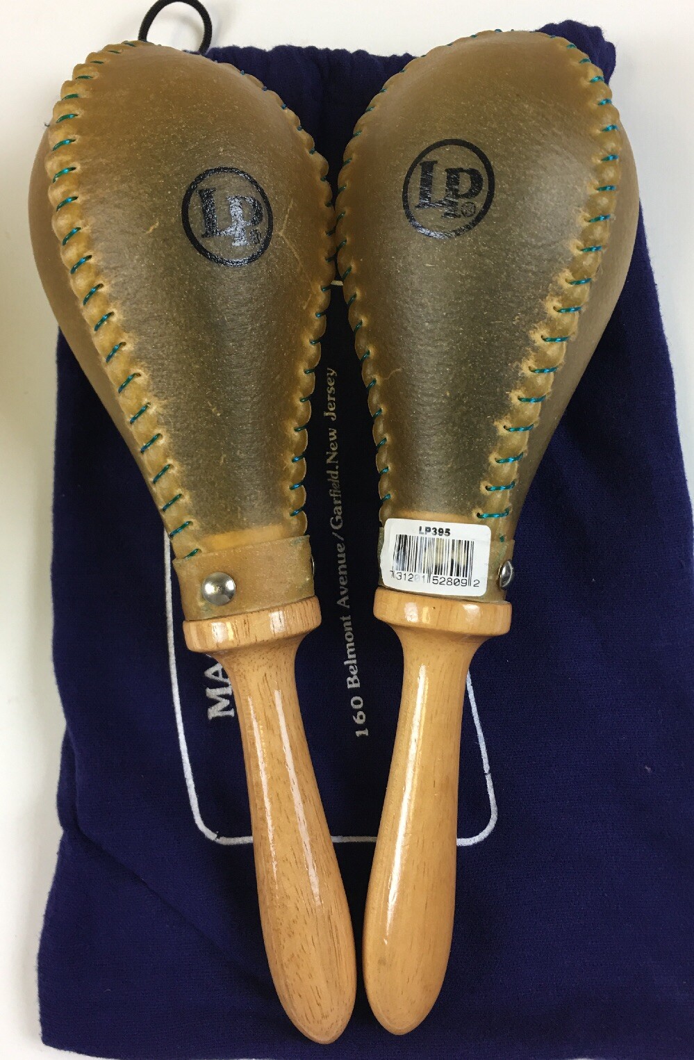 LATIN PERCUSSION LP395 MARACAS NATURAL RAWHIDE SHELLS w/ WOOD HANDLES ...