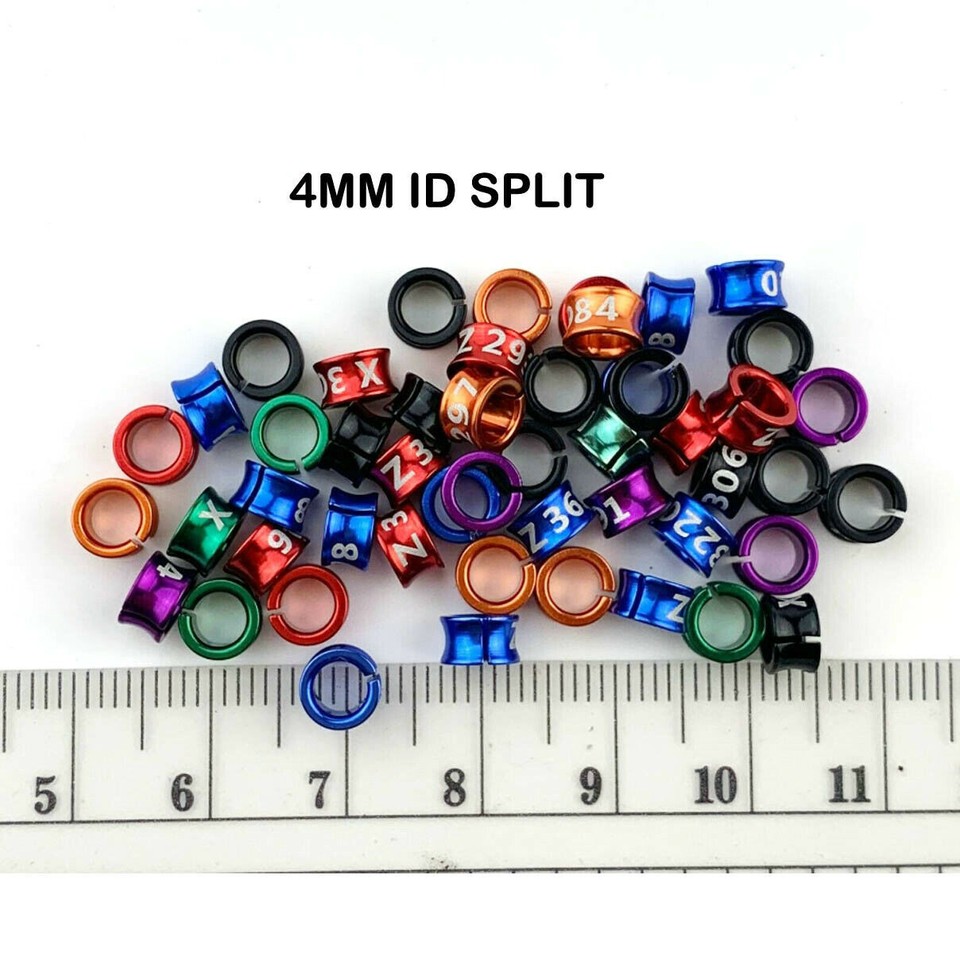 50x Split Aluminium Bird Leg Bands Split Aluminium Bands Parrot Leg ...