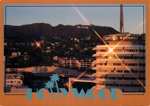 Postcard Capitol Records Building & Hollywood Hills, Hollywood ...