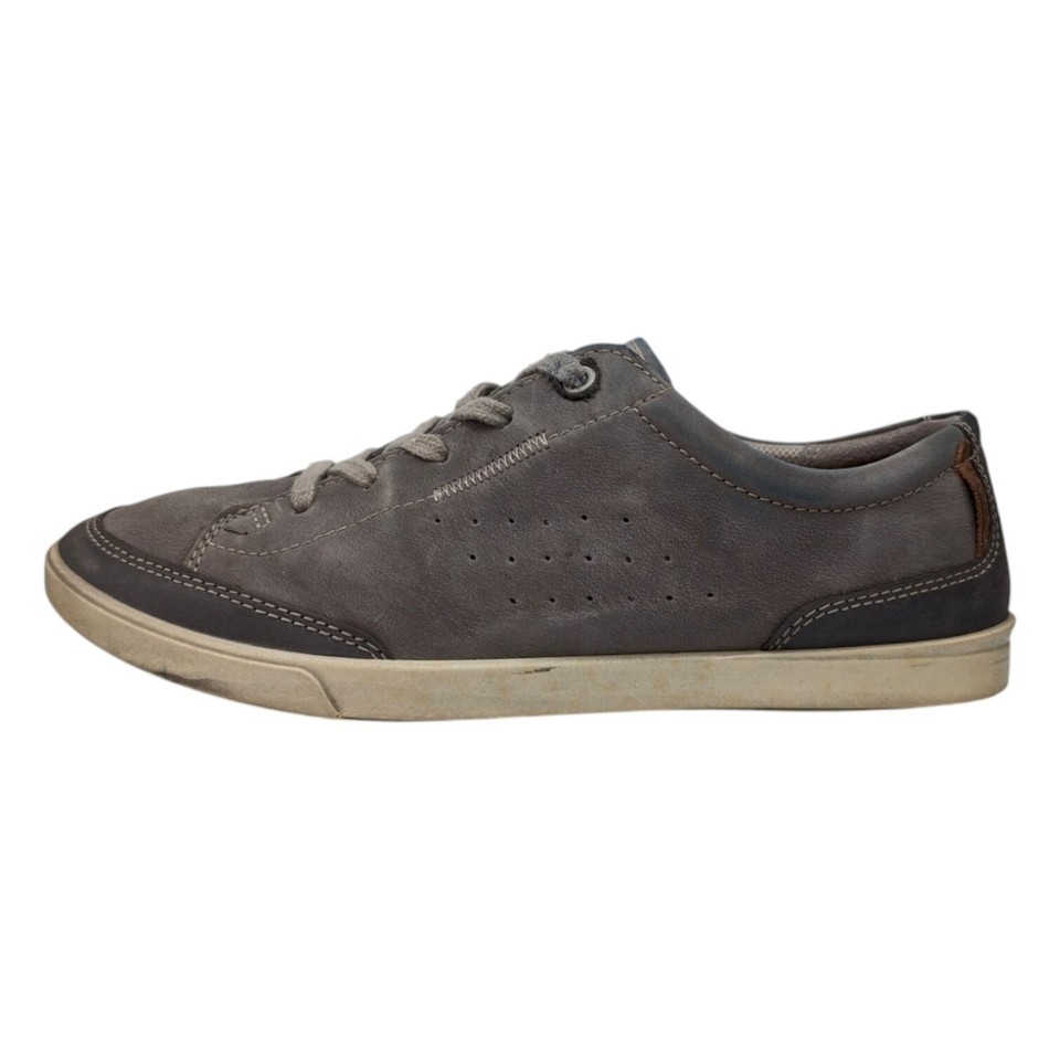 ECCO Collin Leather Sneakers Mens Grey Casual Perforated Lace Up EU 42 ...