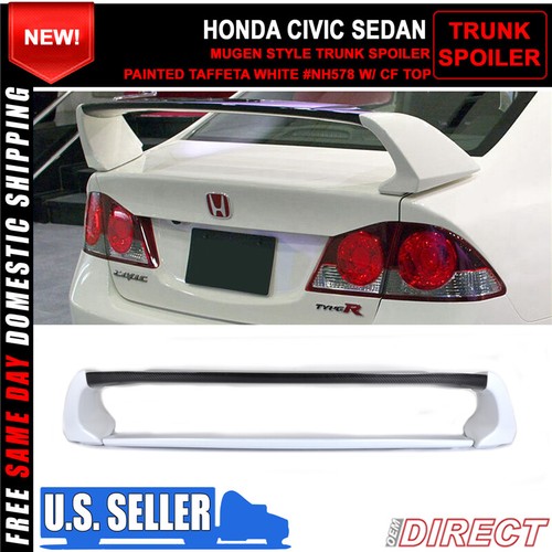 06-11 Civic Mugen RR Carbon Top Trunk Spoiler - Painted Taffeta White ...