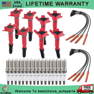 8x Ignition Coils 16x Spark Plugs Wires For 2010-2017 Ford F250 6.2L ...