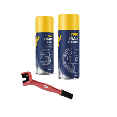 Mannol Chain Care Cleaning / Cleaner Lube Brush Kit For Motorcycles ...