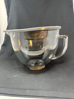 KitchenAid Mixer 2.5L 12 Cup Glass Bowl, Ring, Lid W10154769 W10223140 ...