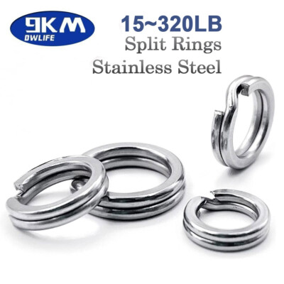 50~100Pcs Fishing Split Rings Stainless Steel Saltwater Treble Hooks ...
