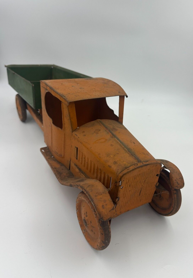 24" Vtg Antique Steelcraft Little Jim Truck Pressed Steel Dump Truck ...