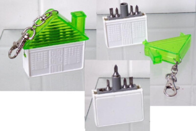 Keychain w/ Mini House Tool Set Flathead & Phillips head Screwdrivers ...