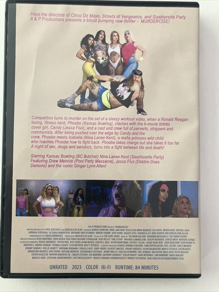 Murdercise (DVD, 2023) Ginger Lynn Allen,Jessa Flux ,Kanas Bowling ...