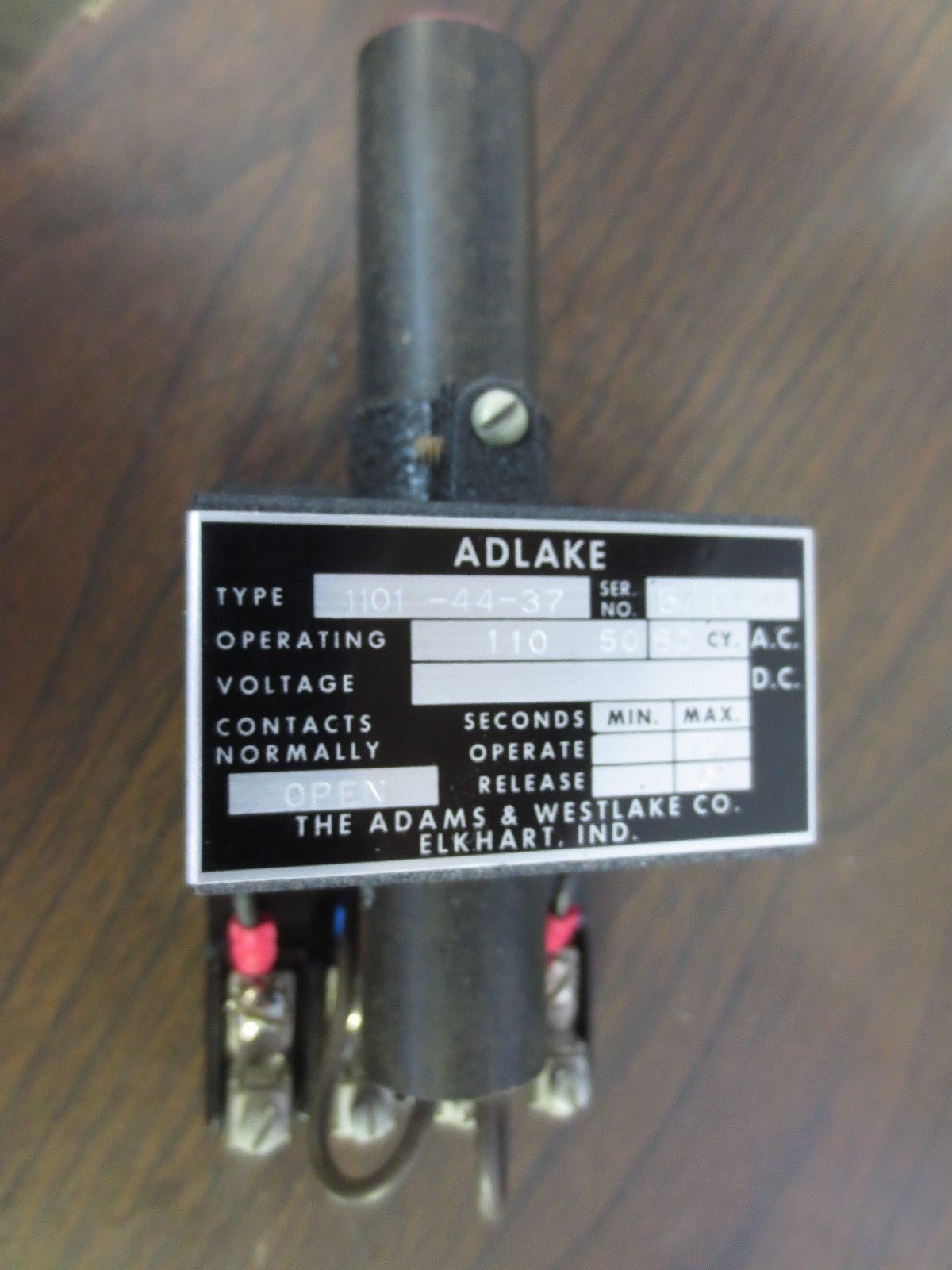 ADAMS & WESTLAKE / ADLAKE 1101-44-37 TIMING RELAY, 10-SECONDS, N.O. NEW ...