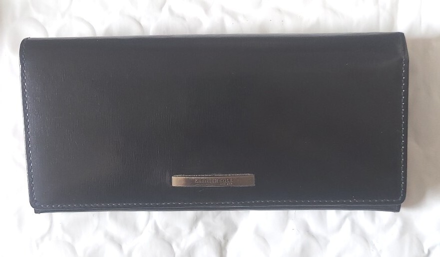 Kenneth Cole NEW YORK Trifold Magnetic Checkbook Credit Card Black ...
