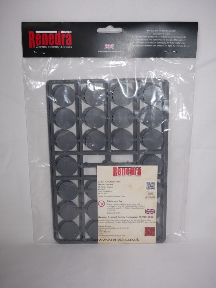 Renedra Ltd Generic Scenery & Bases 25mm Diameter Paved Effect Bases 52 ...