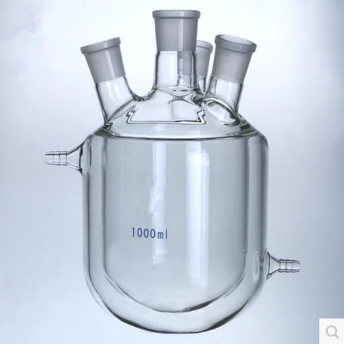4-Necks Glass Jacketed Flask Reactor Vessel Double Layer good | eBay