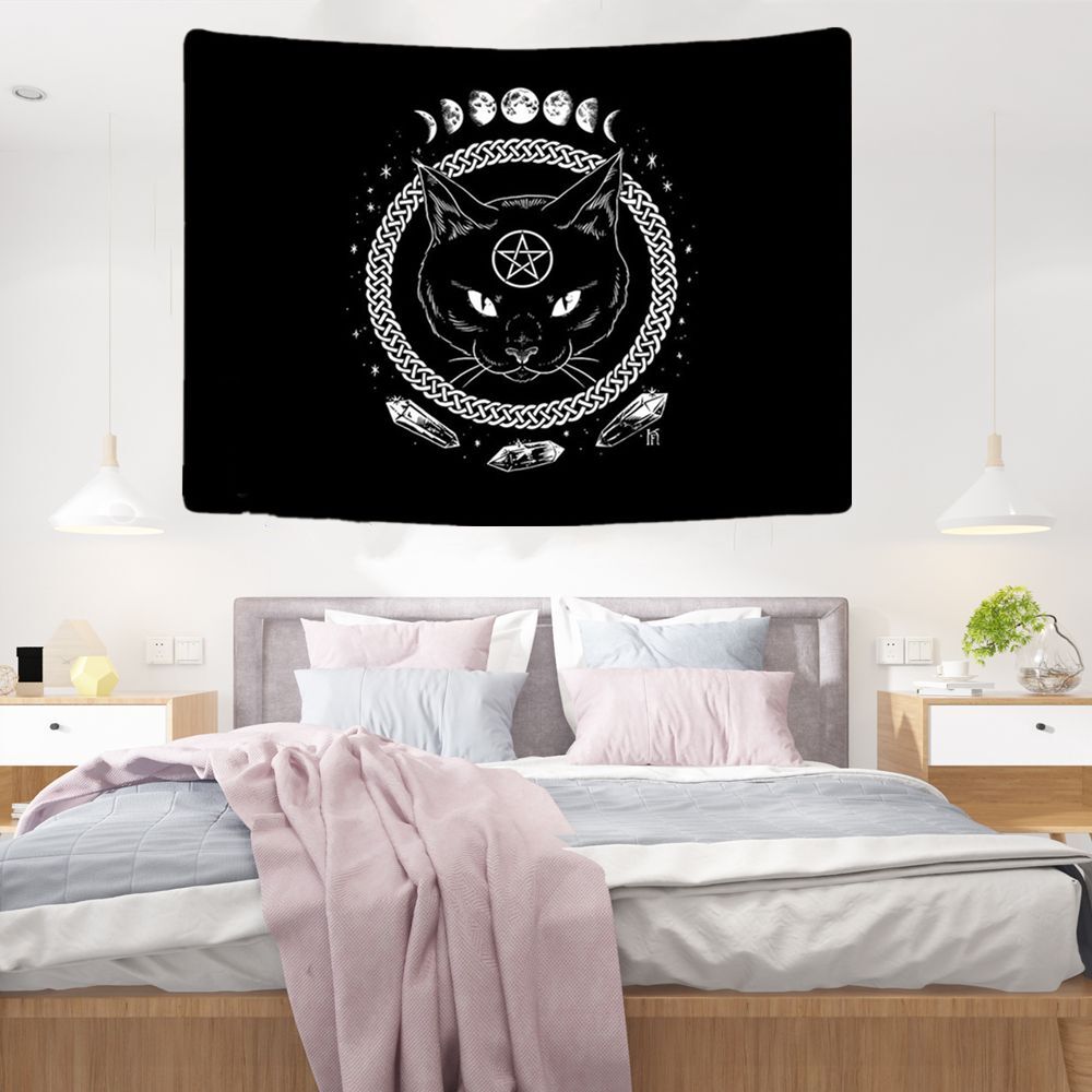 Black Wall Covering Witchcraft Tapestries Psychedelic Tapestry ...