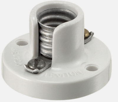 Leviton BASE SOCKET White Plastic Pony Cleat Candelabra 75W 125V 10028 ...
