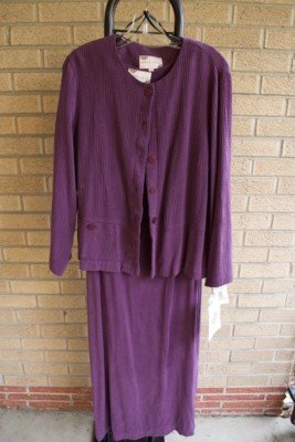 NWT Earth Song Eggplant Purple Plum Sleeveless Dress & Jacket size 12 ...