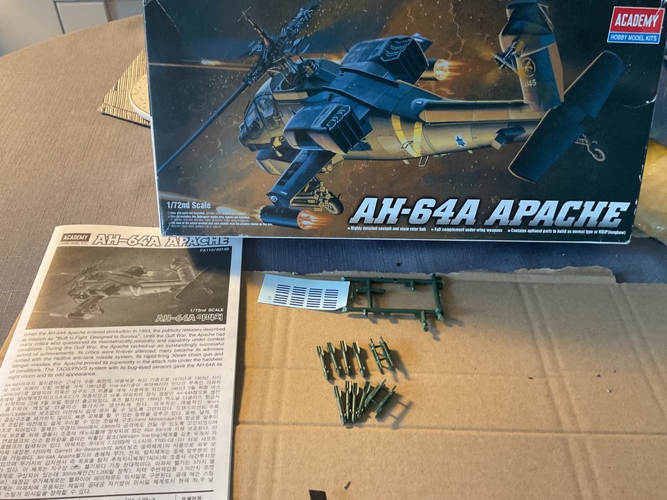 Academey 1:72 Longbow Apache, built and painted see description | eBay UK