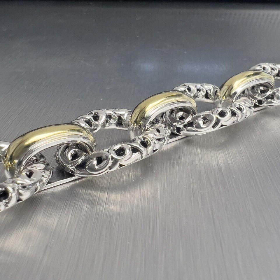 Charles Krypell Ivy Oval Link 14k 18k Yellow Gold & Sterling Silver ...