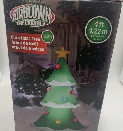 Gemmy Airblown Inflatable 4ft Lighted Christmas Tree #1292357 Green ...