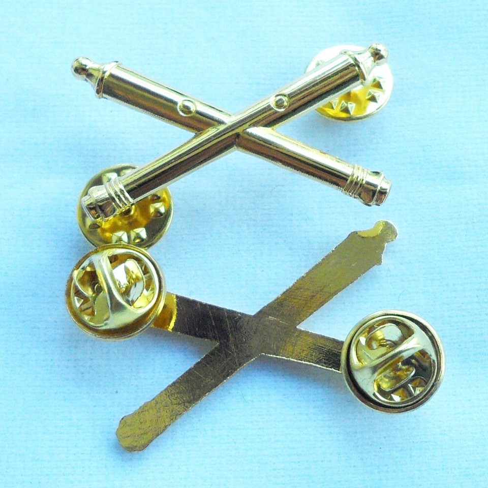 Pair US Army Field Artillery Hat Lapel Insignia Badges Crossed Field ...