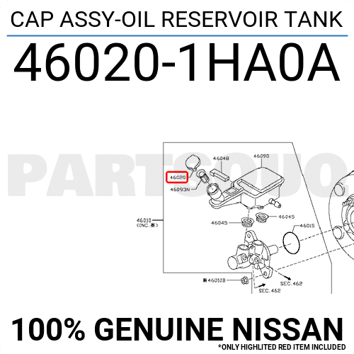 460201HA0A Genuine Nissan CAP ASSY-OIL RESERVOIR TANK 46020-1HA0A | eBay