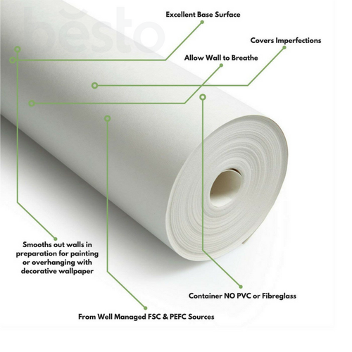 10 Metre Roll of Professional Lining Paper 1400 Grade Thick Erfurt Red ...