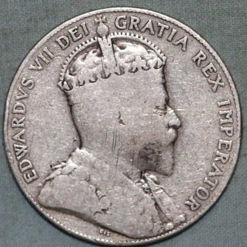 1908 Canada ~ .925 Silver 50 Cents ~ Edward VII~99 ¢ Tracked shipping ...