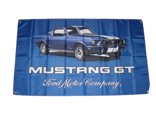 FORD MUSTANG 3'X5' FLAG BANNER GT SHELBY COBRA MAN CAVE SHOP SVT FAST ...