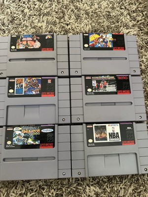 Super Nintendo SNES 6Games Lot-NCAA NBA Tecmo super super slam dunk ...