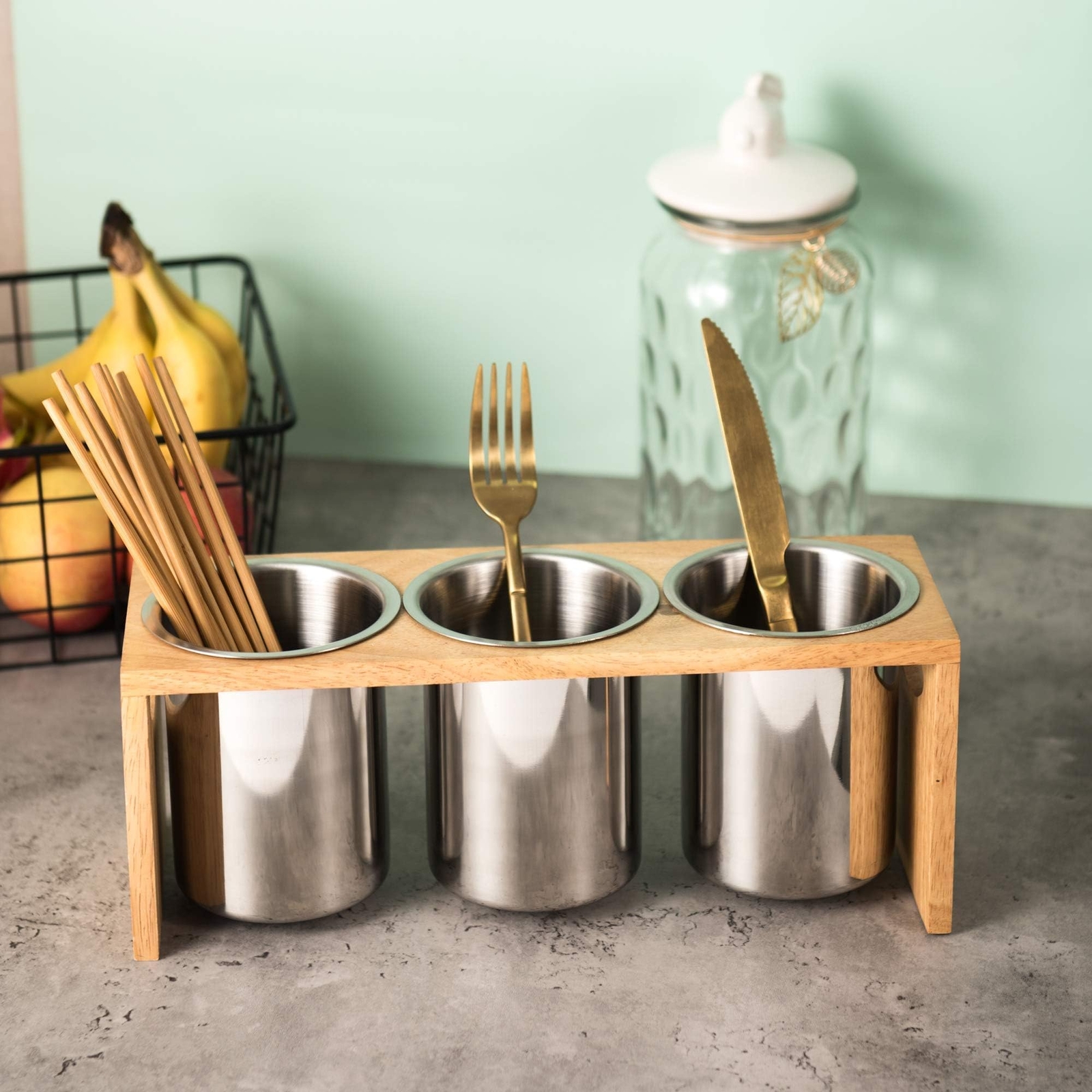 Silverware Caddy Flatware Holder Stainless Steel Utensil Caddy ...