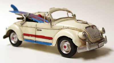 Classic VW Beetle Convertible with Surfboard Hand Made Metal Décor ...