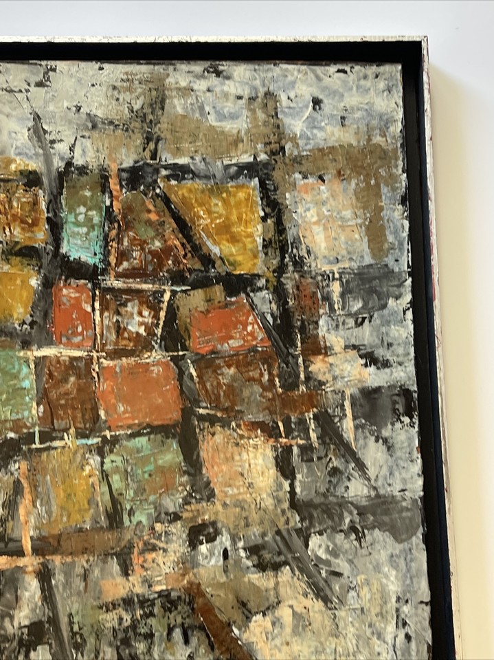 Mid Century Abstract Painting Cubism Modernism Expressionism Omar 1960 ...