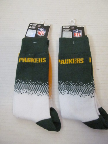 2 Pair of AKM NFL Greenbay Packers Fade Back Crew Sock, L (8-13) | eBay