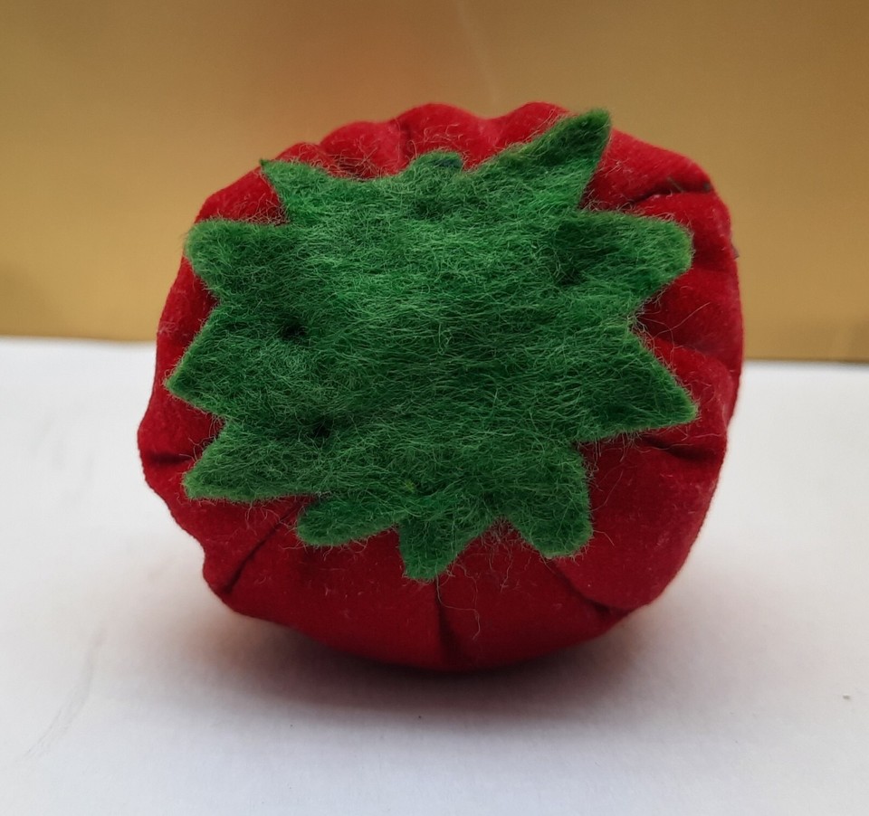 4 Vintage Velour Strawberries, Millinery, Felt, Fabric, Textile Art | eBay