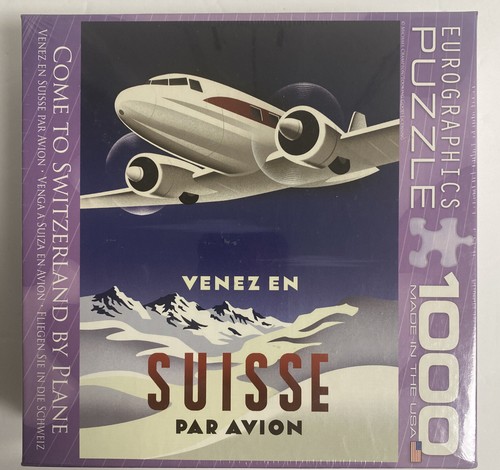 Jigsaw Venez En Suisse Puzzle Airplane Switzerland 1000 pieces 19"x26 ...