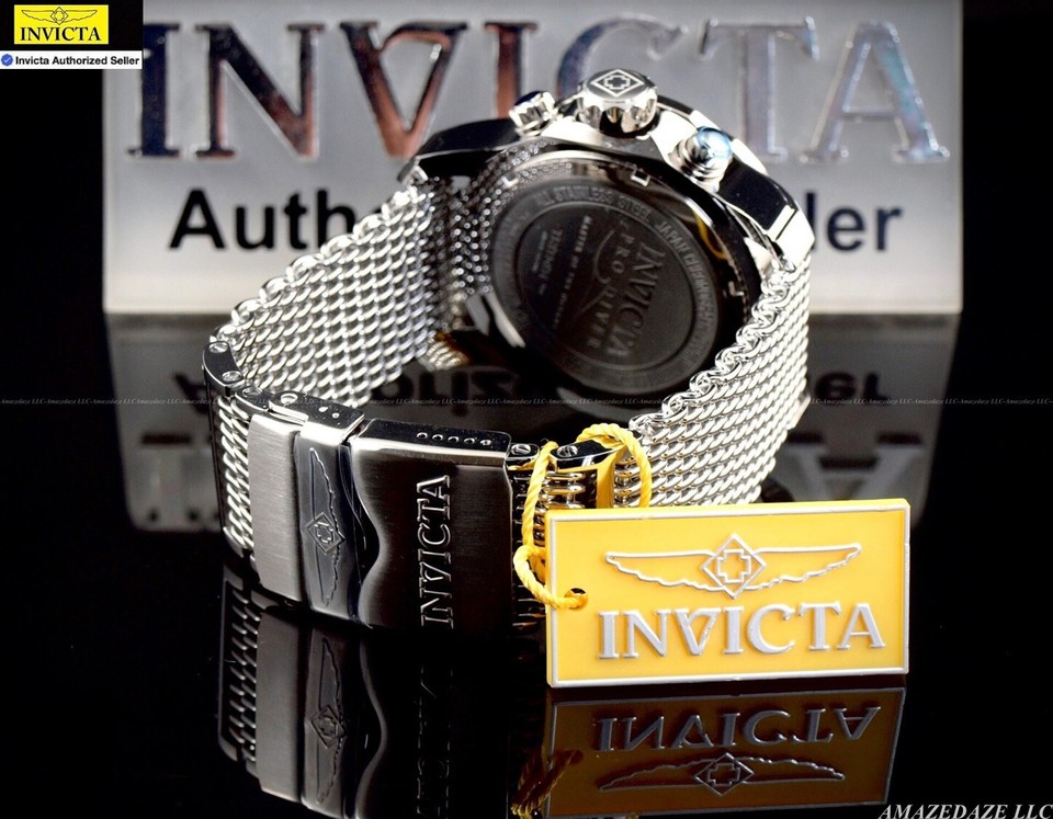 NEW Invicta Men's 48mm ProDiver Scuba Chrono Mesh Bracelet RED DIAL SS ...