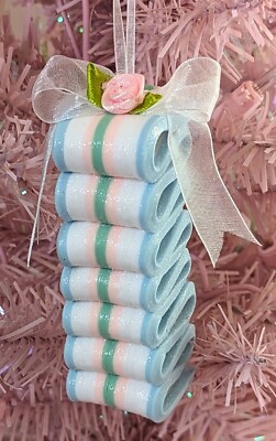Shabby Cottage Candyland Pink Ribbon Candy Glitter Rose Bow Sweet Shop ...