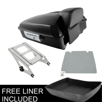 Chopped Pack Trunk w/ Pad Mount Plate Fit For Harley Tour Pak Street ...