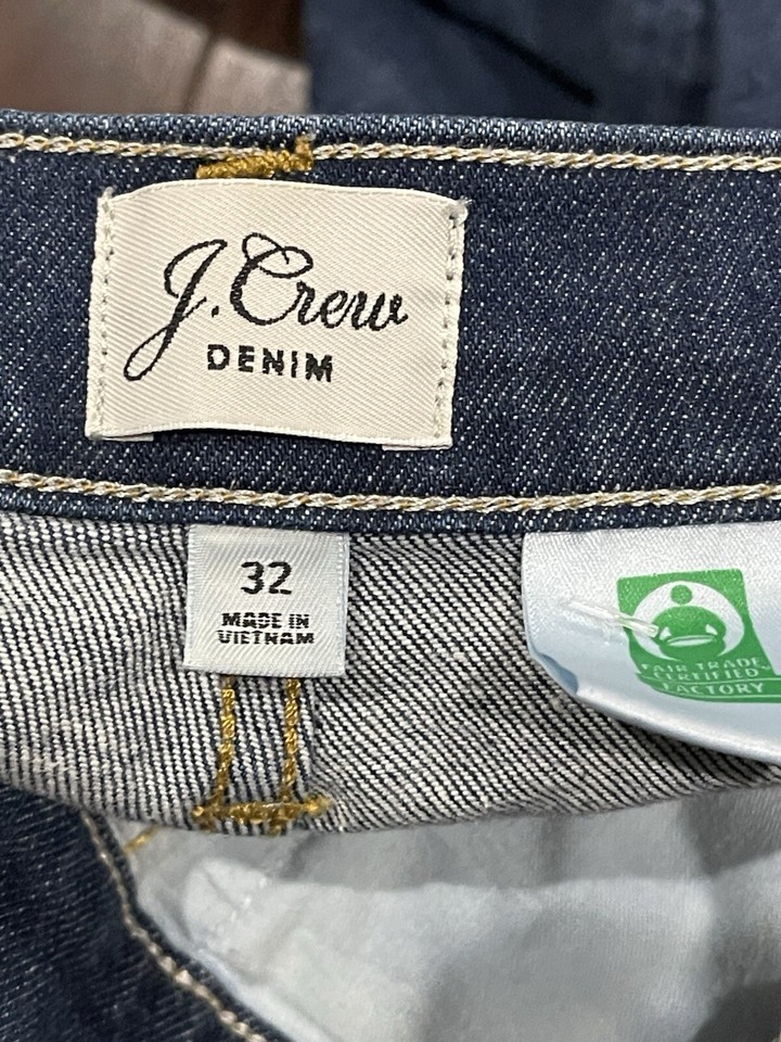 J. Crew Women Blue Denim 9" High Rise Toothpick Tapered Leg Button Fly ...