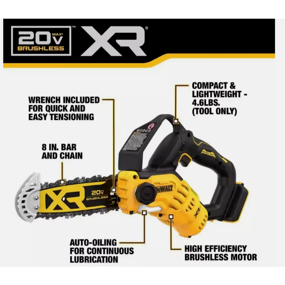 Dewalt 20 V 8-inch chain wireless electric woodworking tools DCMPS520 N ...