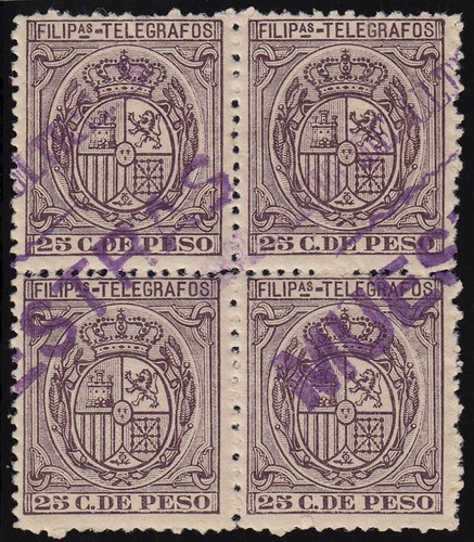 Philippines Telegraph 213 4/12ft 1896 Shield Of Spain MH | eBay